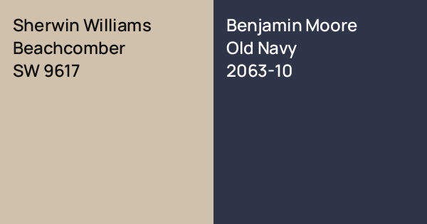 Sherwin Williams Beachcomber vs. Benjamin Moore Old Navy comparison