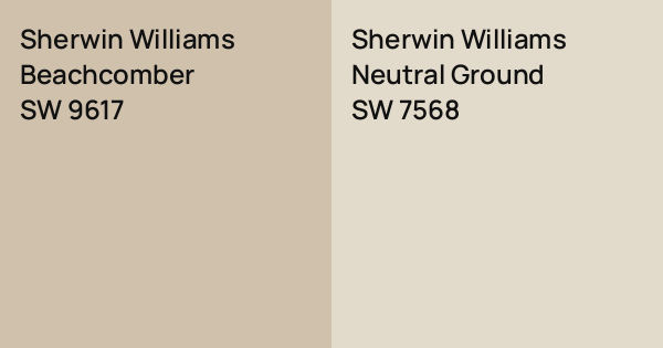 Sherwin Williams Beachcomber vs. Sherwin Williams Neutral Ground comparison
