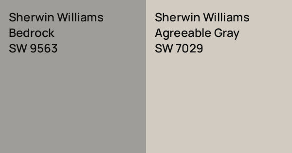 Sherwin Williams Bedrock vs. Sherwin Williams Agreeable Gray comparison