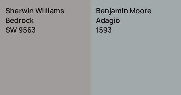 Sherwin Williams Bedrock vs. Benjamin Moore Adagio comparison