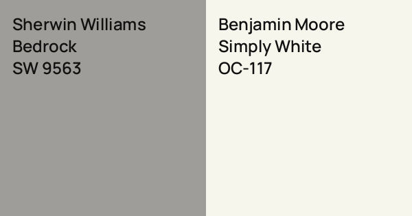 Sherwin Williams Bedrock vs. Benjamin Moore Simply White comparison