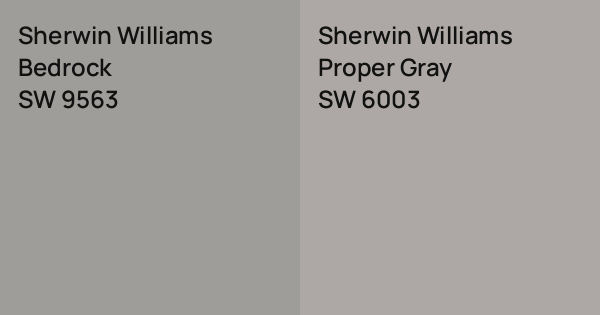 Sherwin Williams Bedrock vs. Sherwin Williams Proper Gray comparison