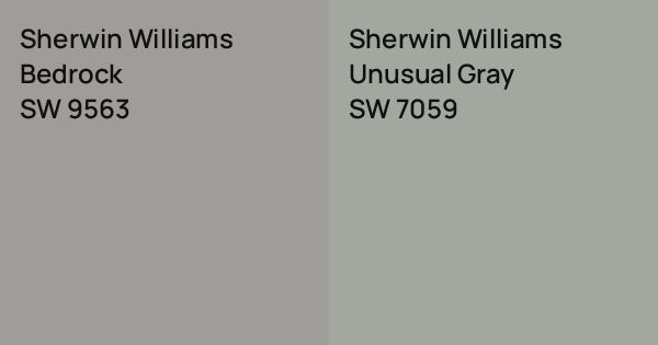 Sherwin Williams Bedrock vs. Sherwin Williams Unusual Gray comparison