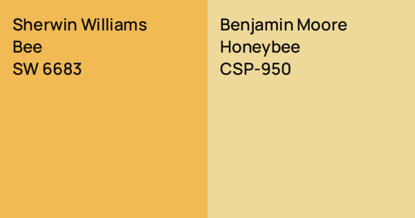 Sherwin Williams Bee vs. Benjamin Moore Honeybee comparison