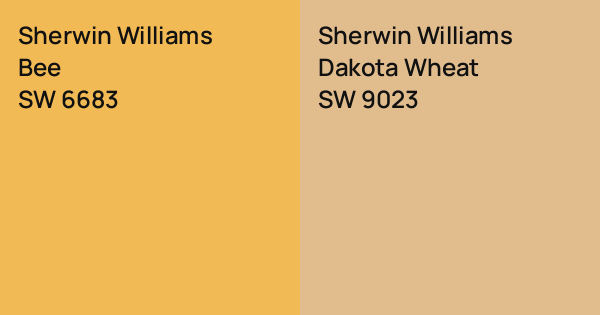 Sherwin Williams Bee vs. Sherwin Williams Dakota Wheat comparison