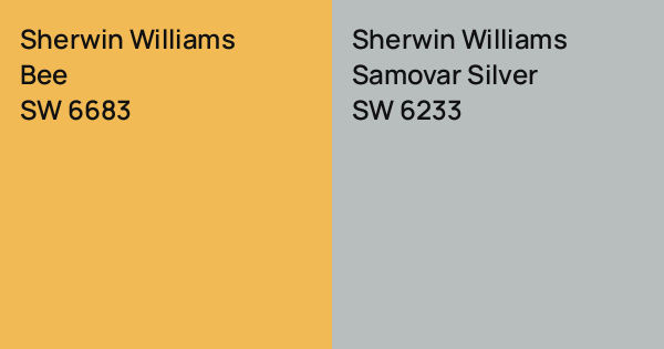 Sherwin Williams Bee vs. Sherwin Williams Samovar Silver comparison