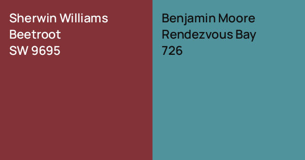 Sherwin Williams Beetroot vs. Benjamin Moore Rendezvous Bay comparison