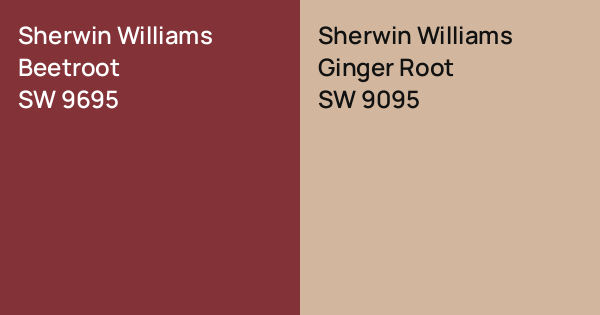 Sherwin Williams Beetroot vs. Sherwin Williams Ginger Root comparison