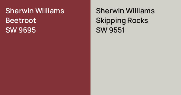Sherwin Williams Beetroot vs. Sherwin Williams Skipping Rocks comparison