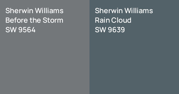 Sherwin Williams Before the Storm vs. Sherwin Williams Rain Cloud comparison