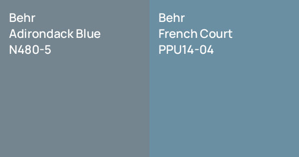 Behr Adirondack Blue vs. Behr French Court comparison
