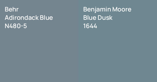 Behr Adirondack Blue vs. Benjamin Moore Blue Dusk comparison