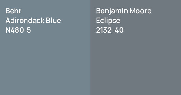 Behr Adirondack Blue vs. Benjamin Moore Eclipse comparison