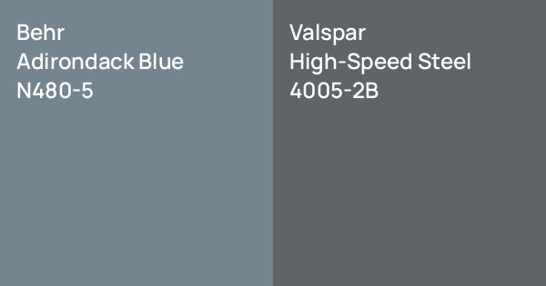Behr Adirondack Blue vs. Valspar High-Speed Steel comparison