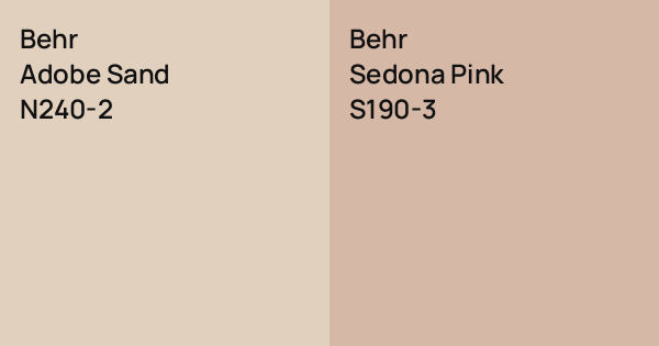 Behr Adobe Sand vs. Behr Sedona Pink comparison