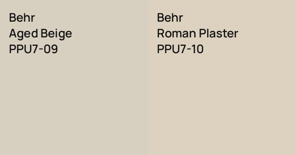 Behr Aged Beige vs. Behr Roman Plaster comparison