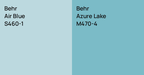 Behr Air Blue vs. Behr Azure Lake comparison