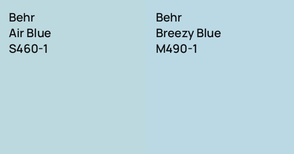 Behr Air Blue vs. Behr Breezy Blue comparison