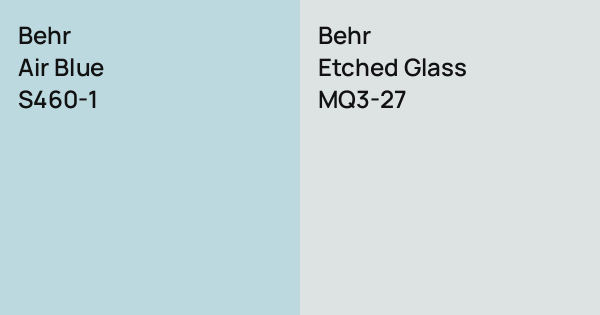 Behr Air Blue vs. Behr Etched Glass comparison