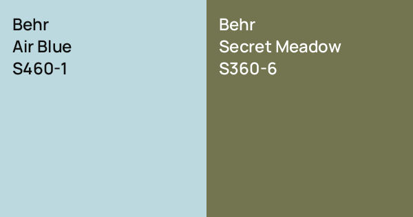 Behr Air Blue vs. Behr Secret Meadow comparison