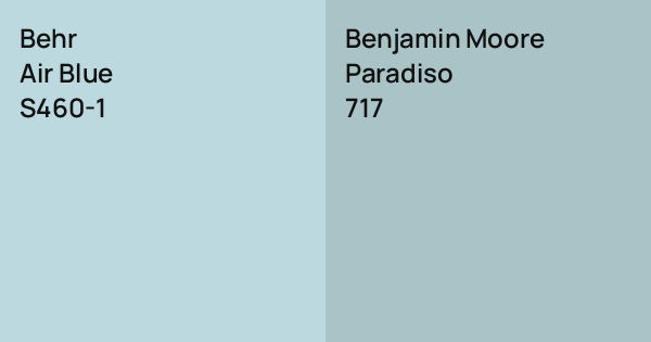 Behr Air Blue vs. Benjamin Moore Paradiso comparison