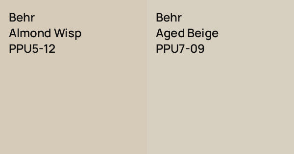 Behr Almond Wisp vs. Behr Aged Beige comparison