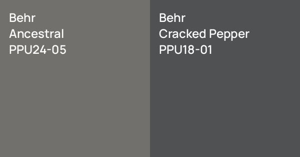 Behr Ancestral vs. Behr Cracked Pepper comparison