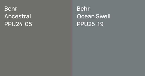 Behr Ancestral vs. Behr Ocean Swell comparison