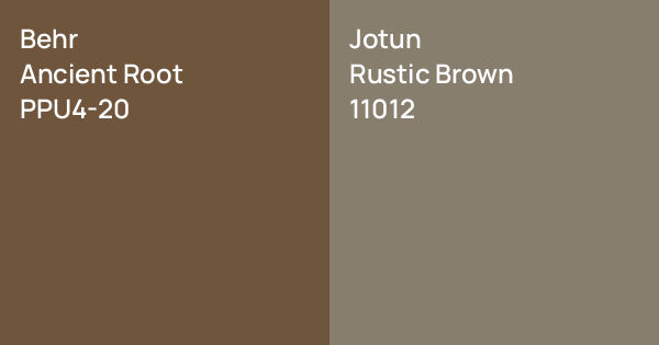 Behr Ancient Root vs. Jotun Rustic Brown comparison
