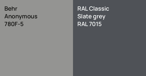 Behr Anonymous vs. RAL Classic Slate grey comparison