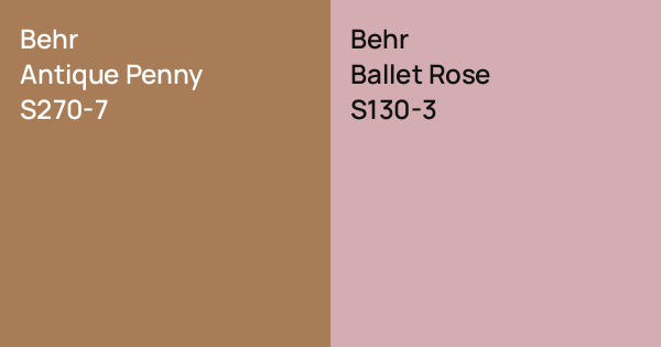 Behr Antique Penny vs. Behr Ballet Rose comparison