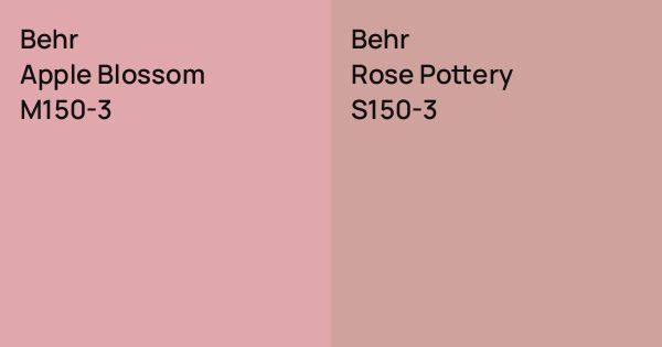 Behr Apple Blossom vs. Behr Rose Pottery comparison