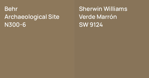 Behr Archaeological Site vs. Sherwin Williams Verde Marrón comparison