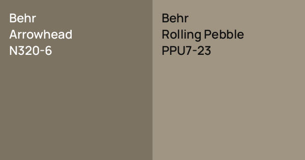 Behr Arrowhead vs. Behr Rolling Pebble comparison