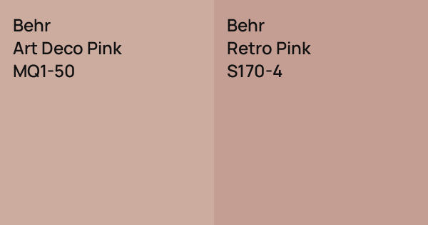 Behr Art Deco Pink vs. Behr Retro Pink comparison