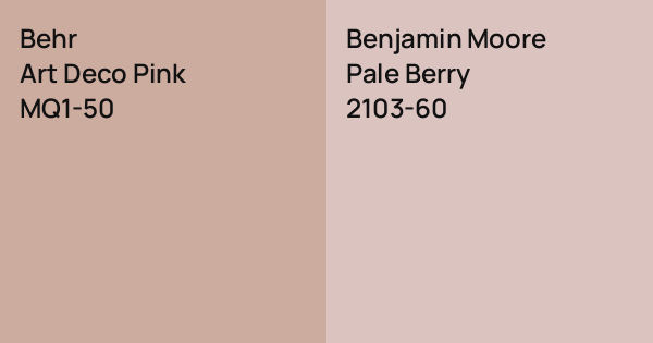 Behr Art Deco Pink vs. Benjamin Moore Pale Berry comparison