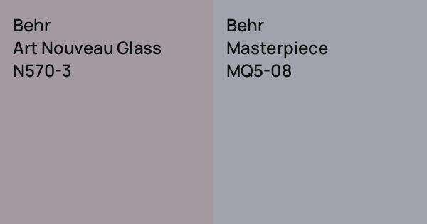 Behr Art Nouveau Glass vs. Behr Masterpiece comparison