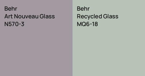 Behr Art Nouveau Glass vs. Behr Recycled Glass comparison