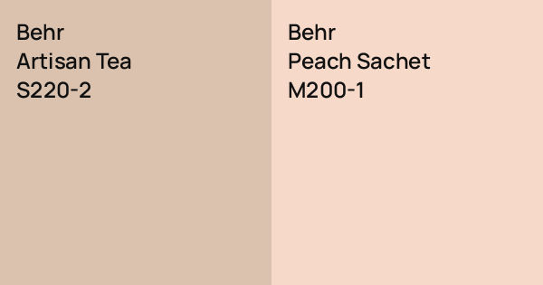 Behr Artisan Tea vs. Behr Peach Sachet comparison
