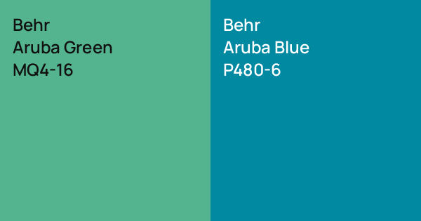 Behr Aruba Green vs. Behr Aruba Blue comparison