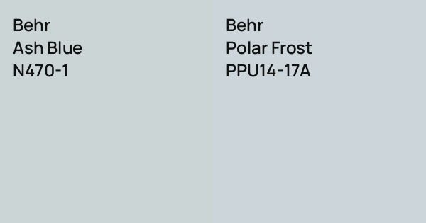 Behr Ash Blue vs. Behr Polar Frost comparison