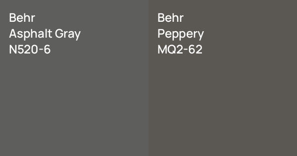 Behr Asphalt Gray vs. Behr Peppery comparison