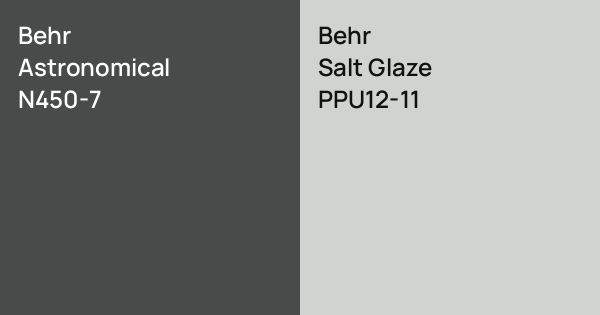 Behr Astronomical vs. Behr Salt Glaze comparison