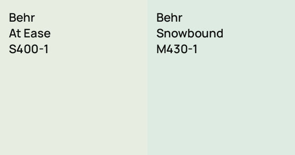 Behr At Ease vs. Behr Snowbound comparison