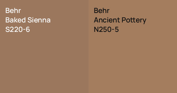 Behr Baked Sienna vs. Behr Ancient Pottery comparison