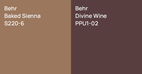 Behr Baked Sienna vs. Behr Divine Wine comparison
