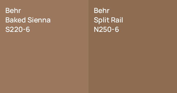 Behr Baked Sienna vs. Behr Split Rail comparison