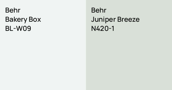Behr Bakery Box vs. Behr Juniper Breeze comparison