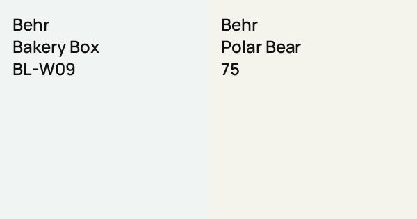Behr Bakery Box vs. Behr Polar Bear comparison