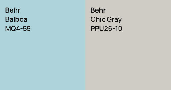 Behr Balboa vs. Behr Chic Gray comparison